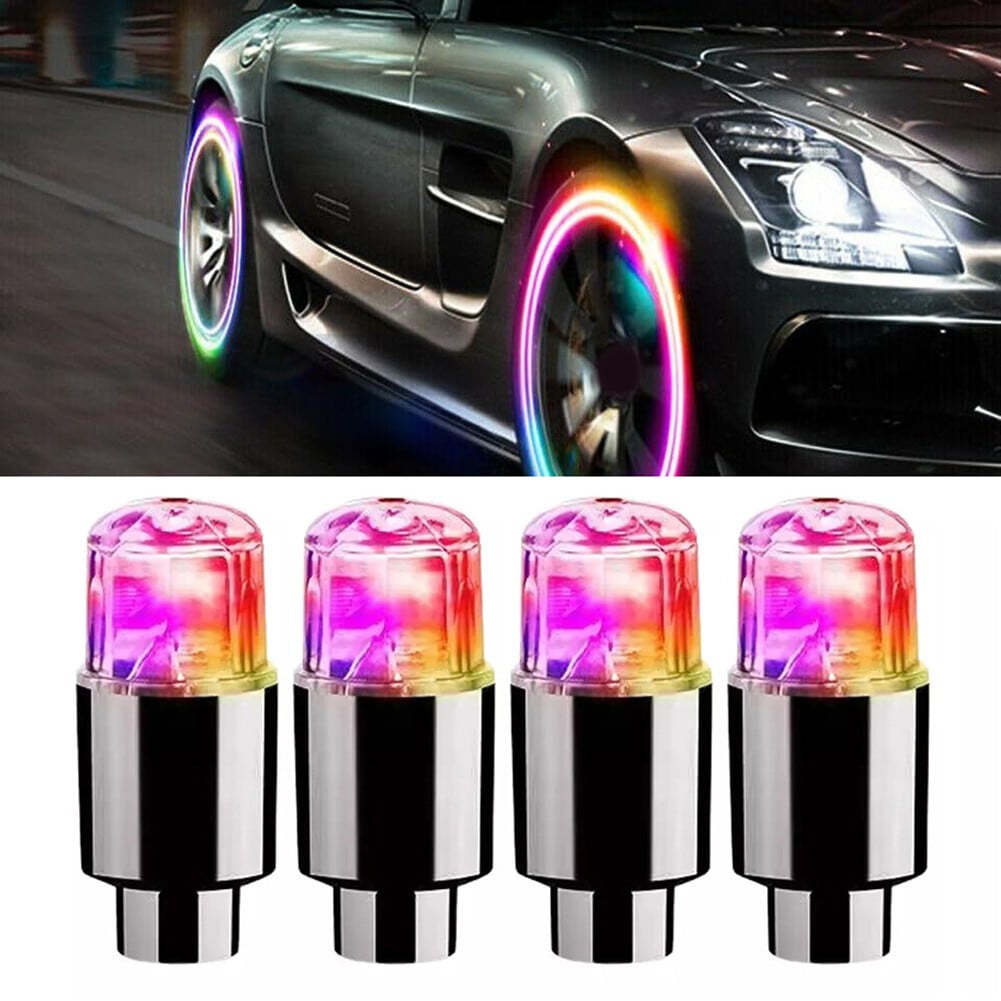 Vibration-Activated Tire Valve Stem Lights 4-Pack Multi-Color LED Caps ...