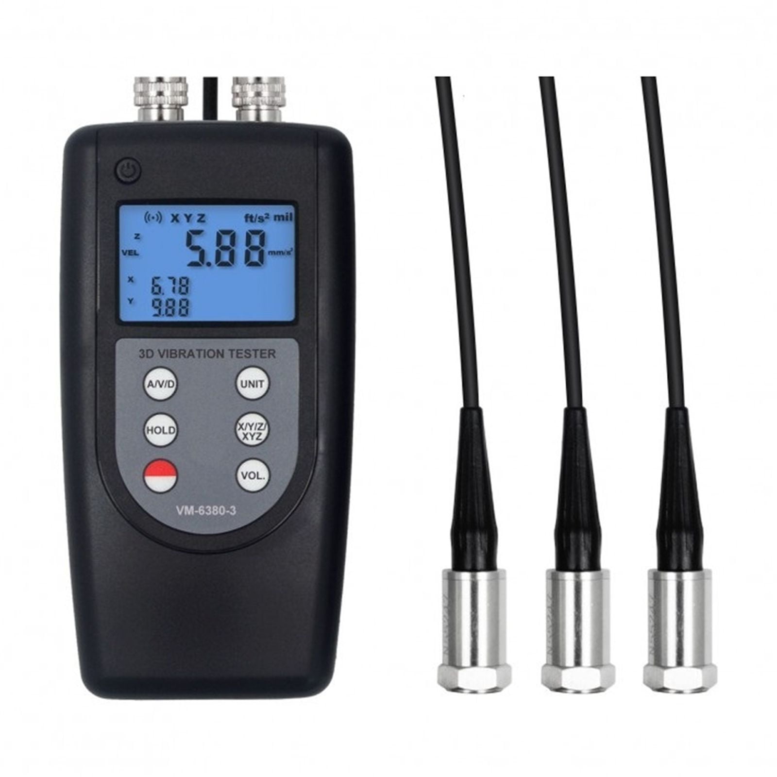 Vibration Meter VM-6380-3 Vibration Analyzer Three-channel Acceleration ...