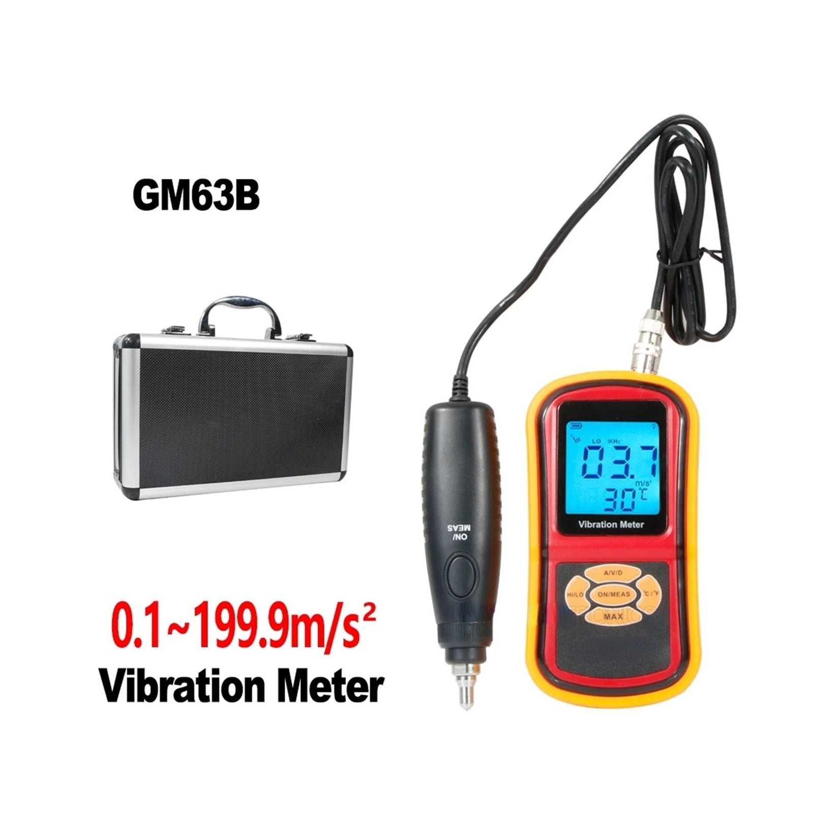 Vibration Meter Visually LCD Display Measurement Value And Status GM63B For Long-term Use ,Wide ...