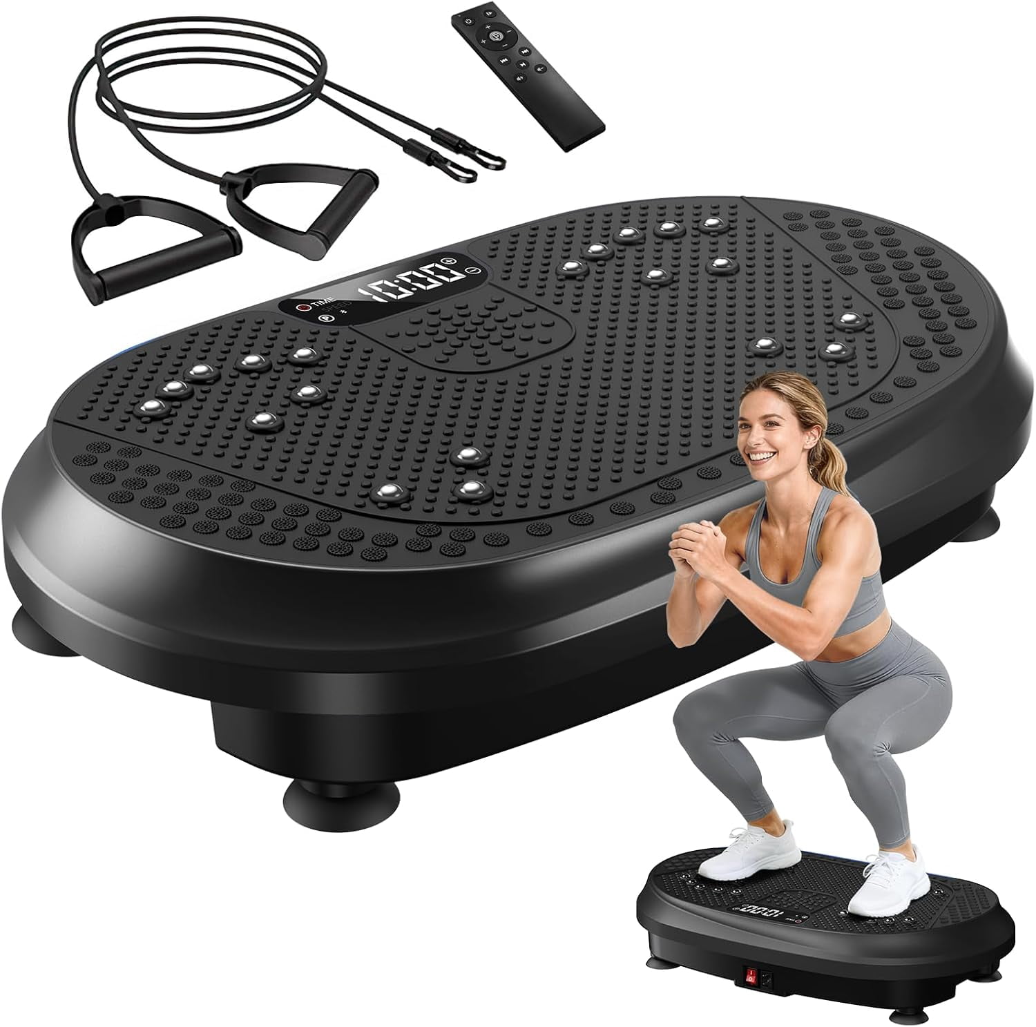 Vibration Plate Exercise Machine with Bluetooth, 120 Intensity Levels ...