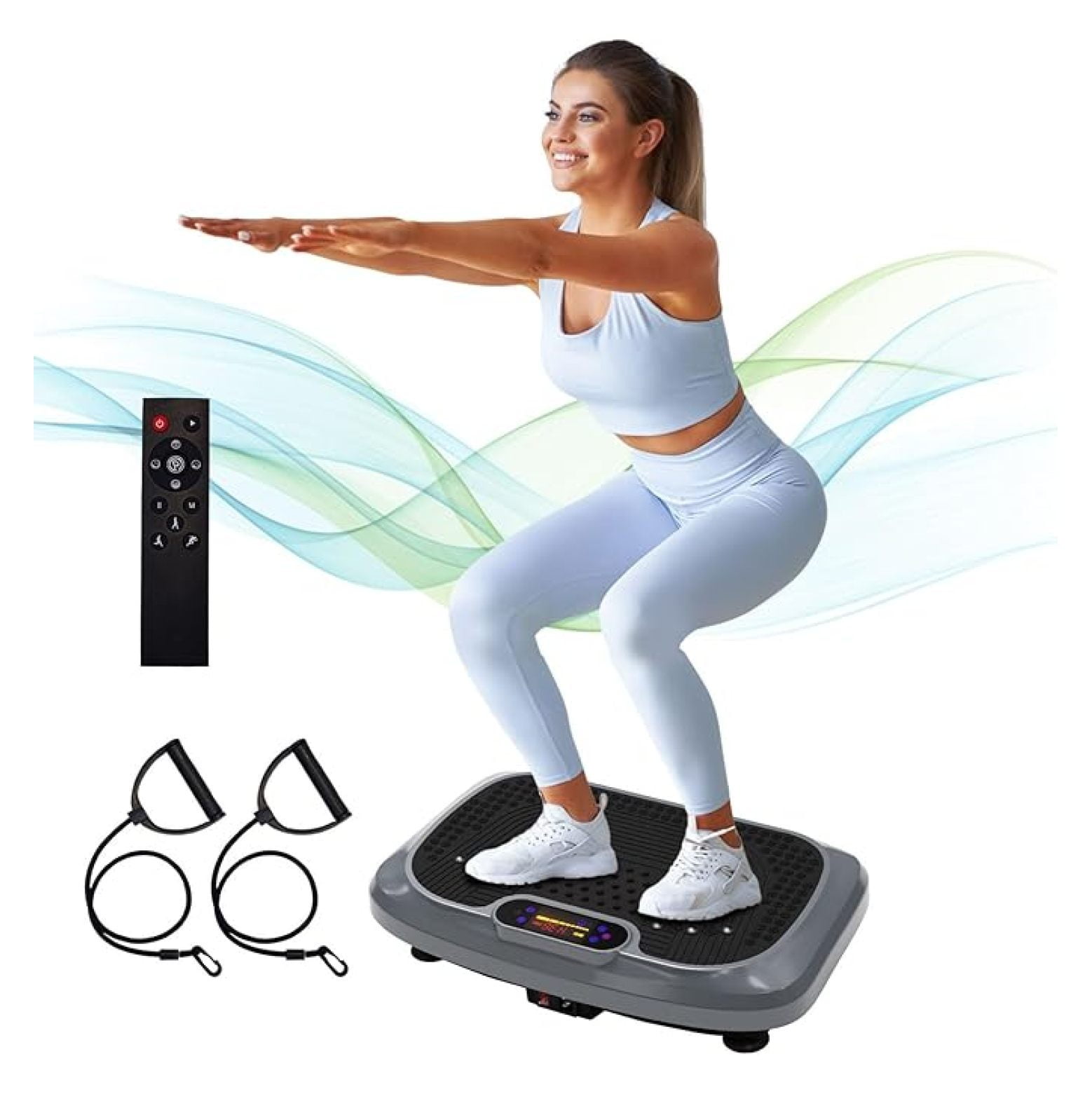 Vibration Plate Exercise Machine, Power Vibrate Fitness Platform Vibration Plate for Lymphatic ...