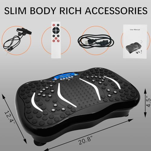 Vibration Plate Exercise Machine with Remote Control, Whole Body Workout Vibration Platform ...