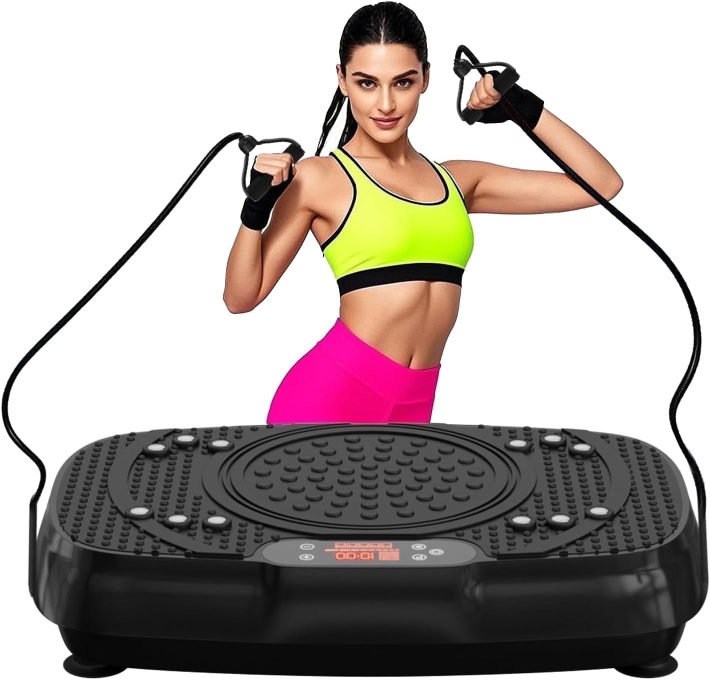 Free Shipping! Tisscare Vibration Plate Exercise Machine Black with 300 lbs Capacity, Adjustable ...
