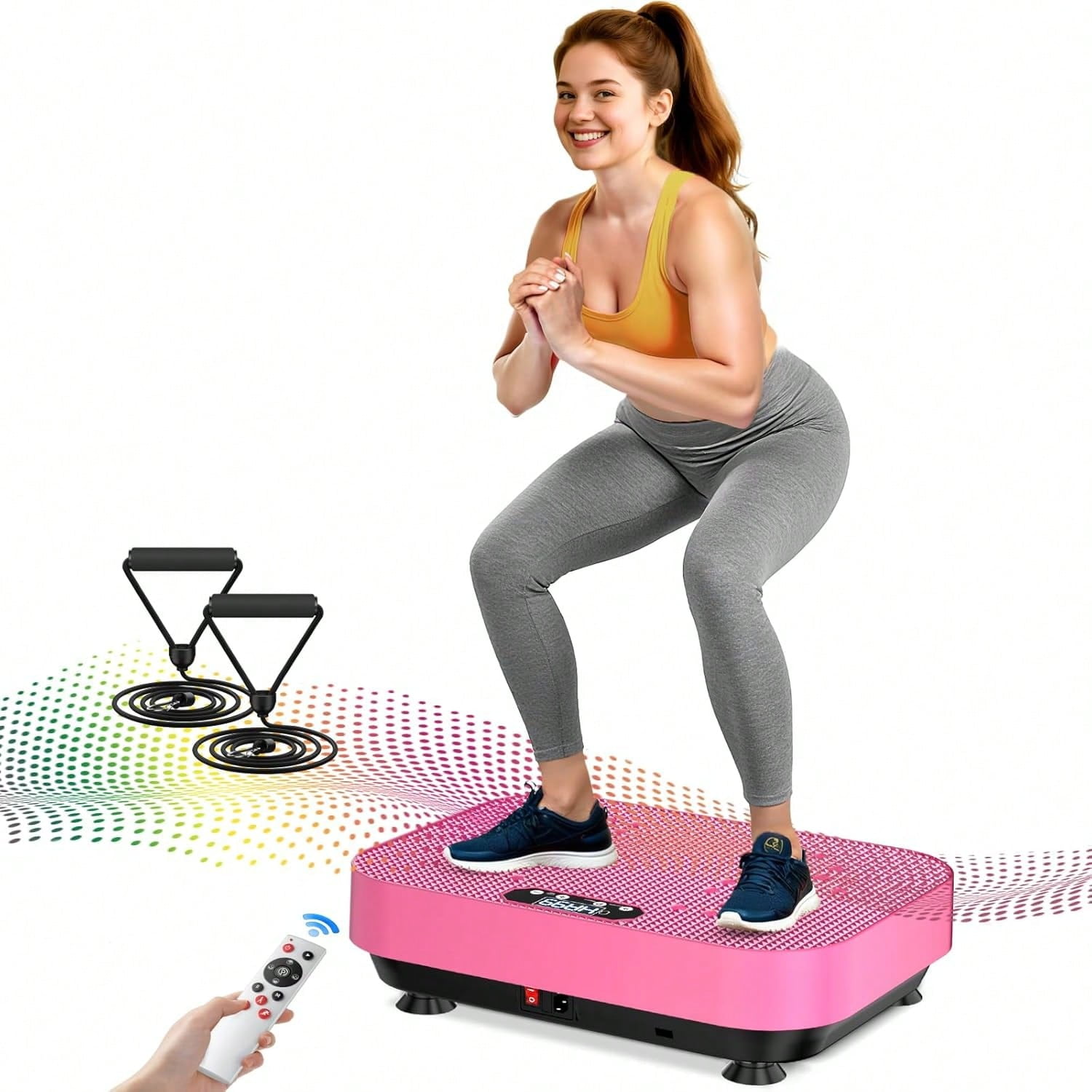 Vibration Plate Exercise Machine, Upgraded Fitness Vibrating Lymphatic Drainage Full Body ...