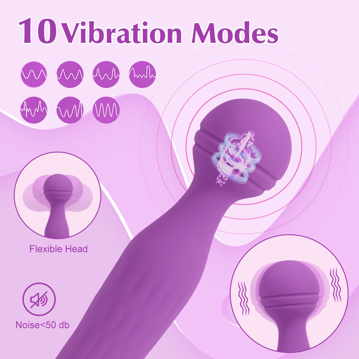 Vibrations Personal Back Massage Body Relax Handheld Wand Personal ...