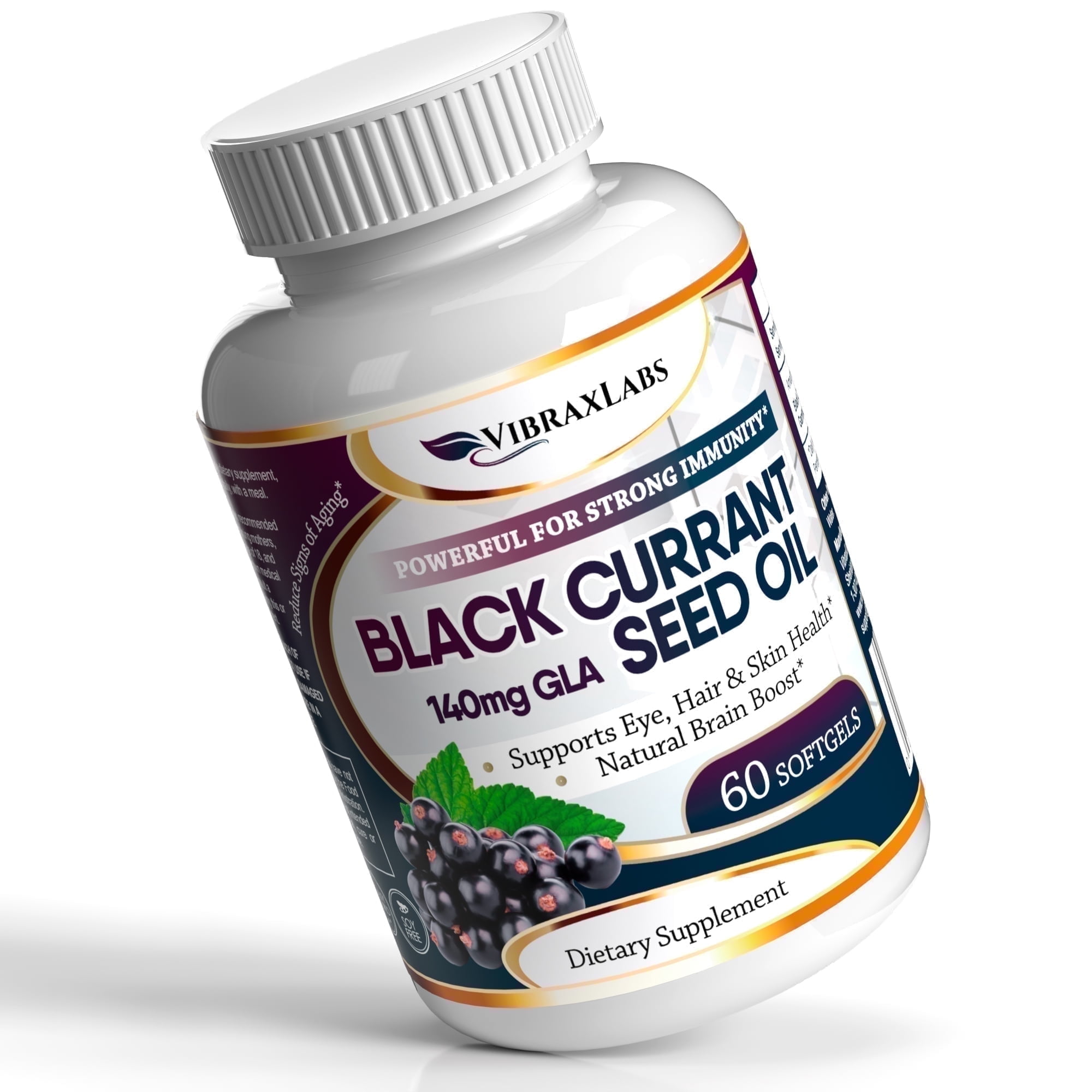 Vibraxlabs Black Currant Seed Oil–1000mg Antioxidant-140mg GLA, 60 ...