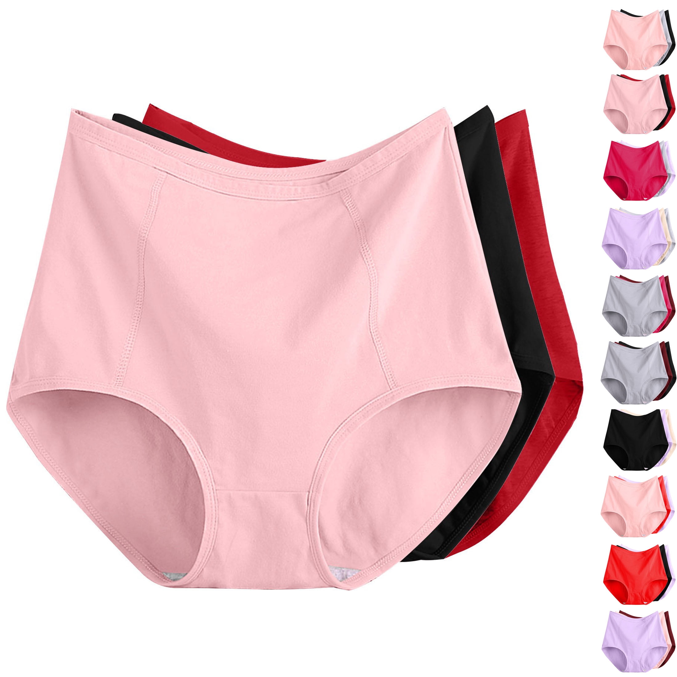 Vibrex 3PC Women's Soft Underwear Double Support Stretch Brief Panties ...