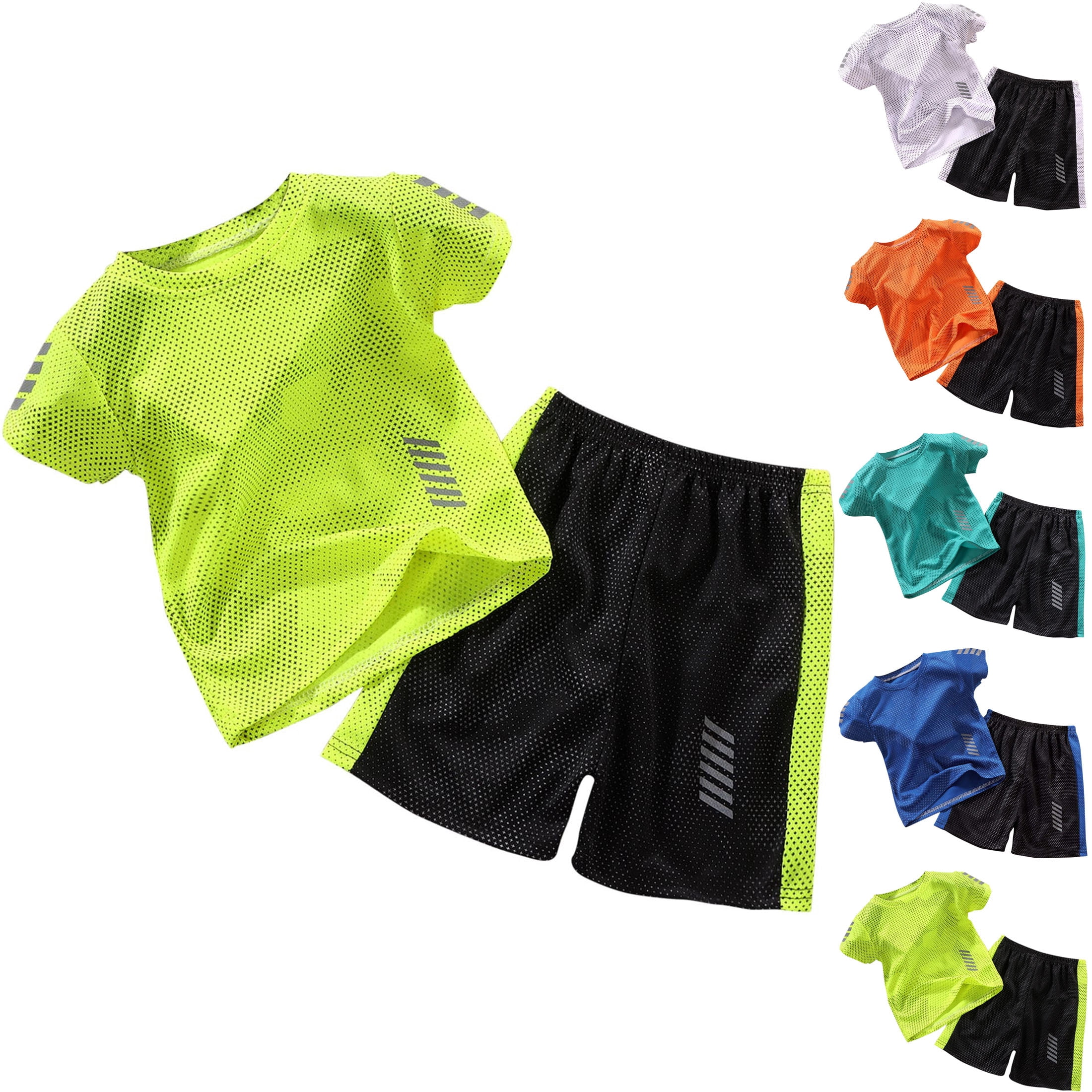 Vibrex Boys Athletic Shorts Set 2 Piece Summer Clothes Outfit with ...