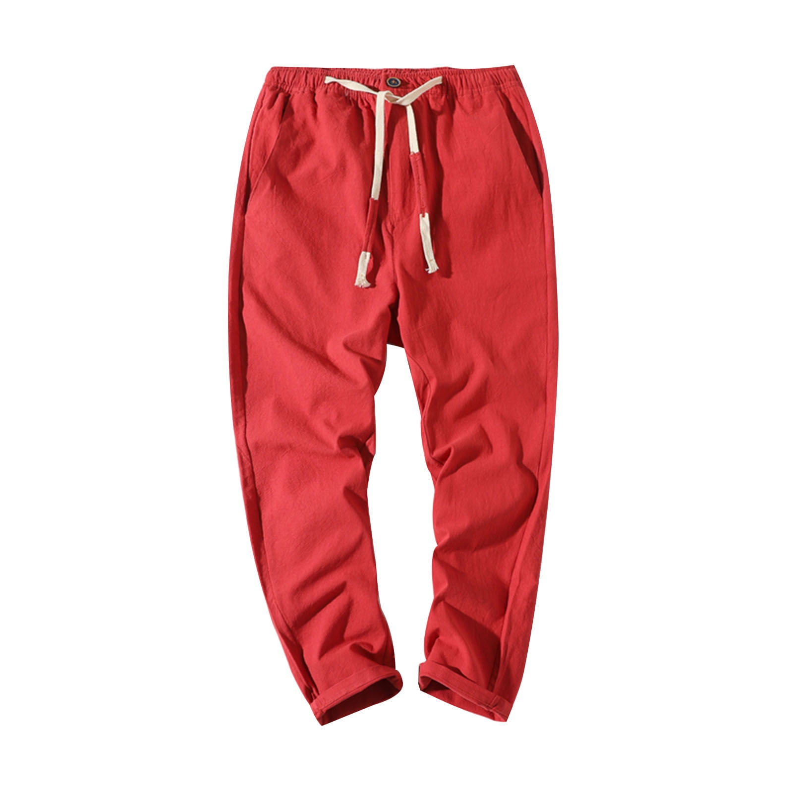 Vibrex Men's Cotton Loose Fit Sweapants Baggy Yoga Gym Workout Solid Color Pants with Pockets ...