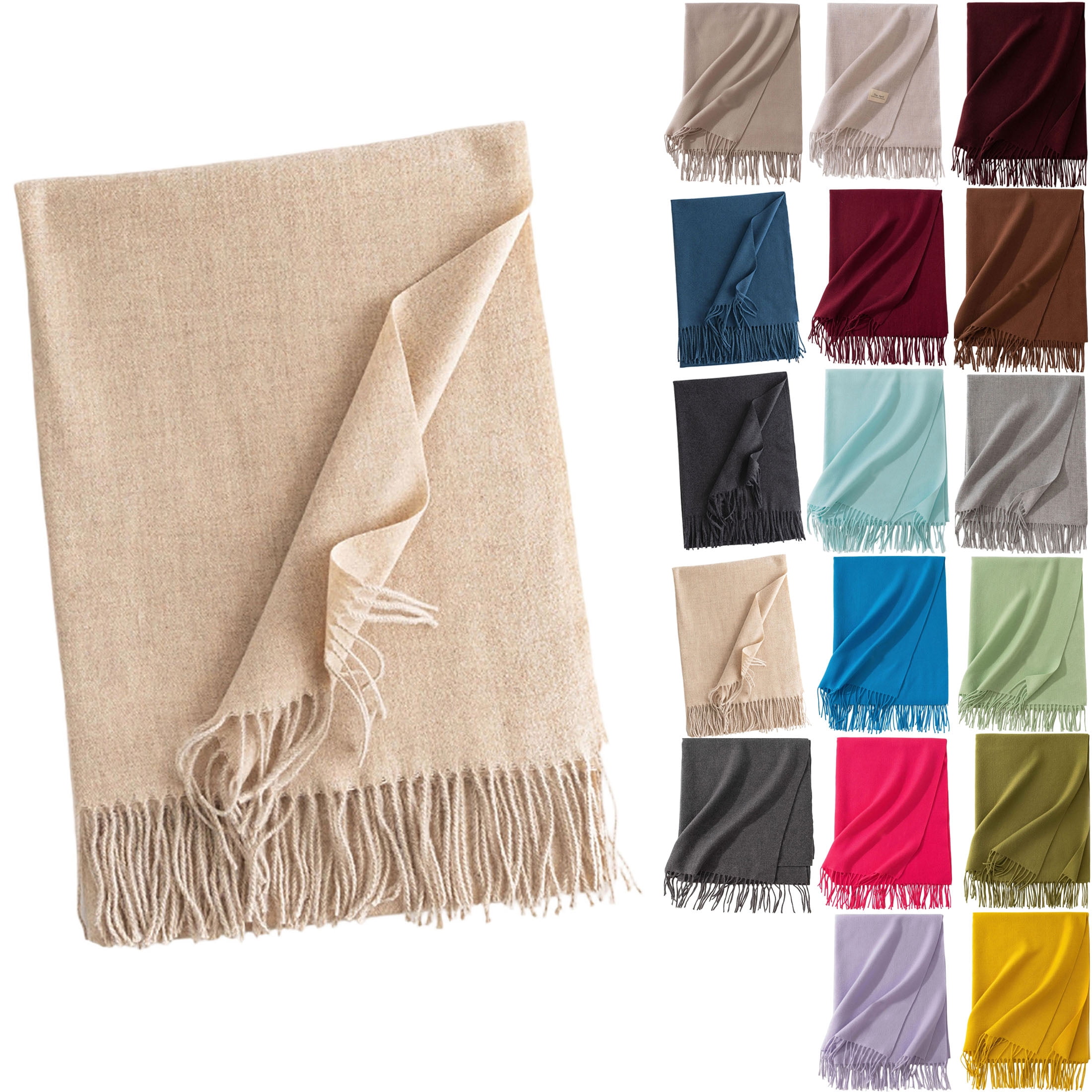 Vibrex Solid Color Lightweight Women Fleece Feel Scarf Soft Warm Winter ...