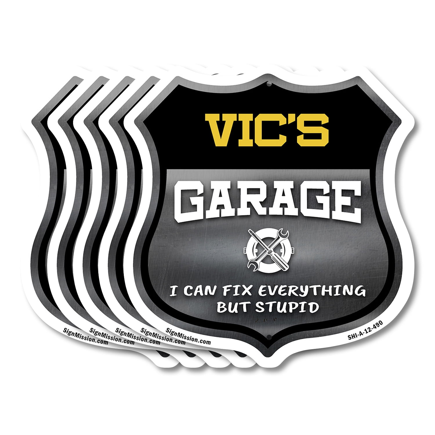 Vic's Garage I Can Fix Everything But Stupid (5 Pack) 12 inch X 12 inch ...