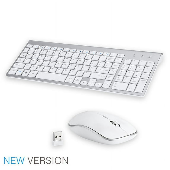 VicTsing 2.4G Wireless Silent Keyboard And Mouse Mini Multimedia Ultra ...