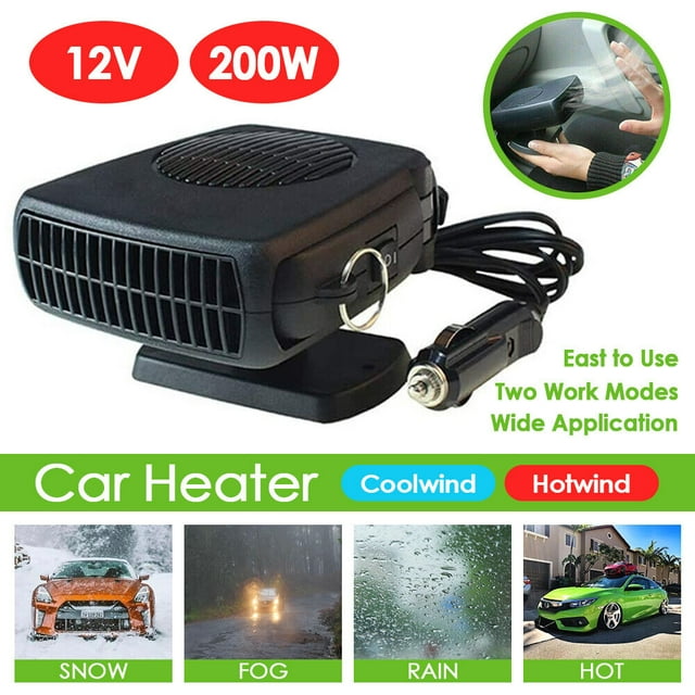 VicTsing 200W Portable Electric Car Heater 12V Heating Fan Defogger ...