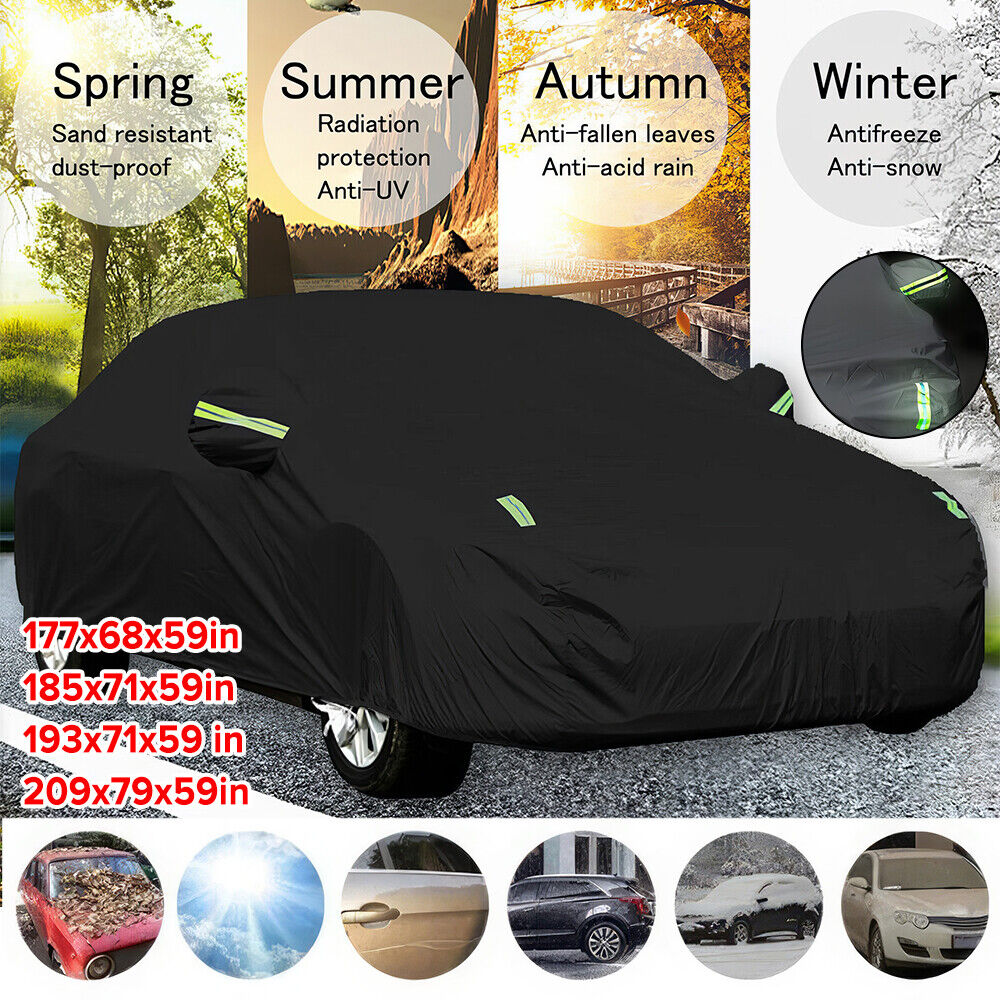 VicTsing Outdoor Heavy Duty Waterproof Car Cover 190T Rain Snow UV Full ...