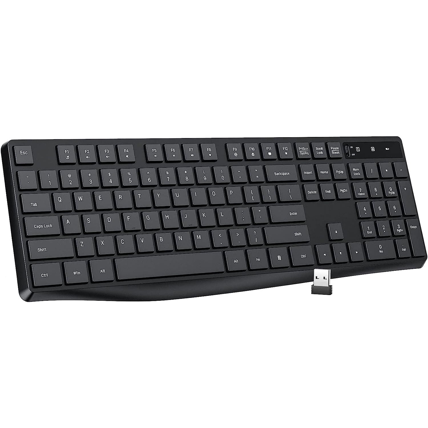VicTsing Silent Full Size 2.4G Wireless Keyboard with Sleep Mode ...