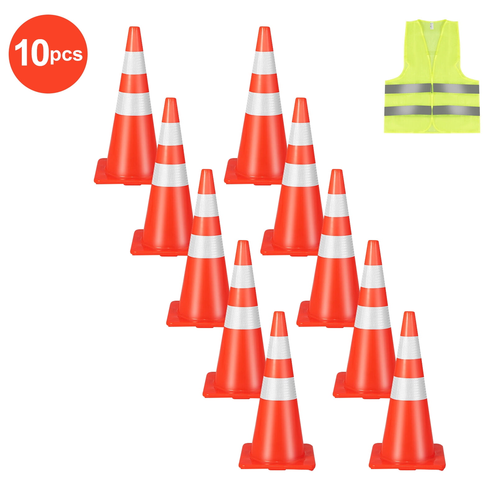 Vicamelia 10 Pack 28" Traffic Safety Cones with Reflective Collars ...