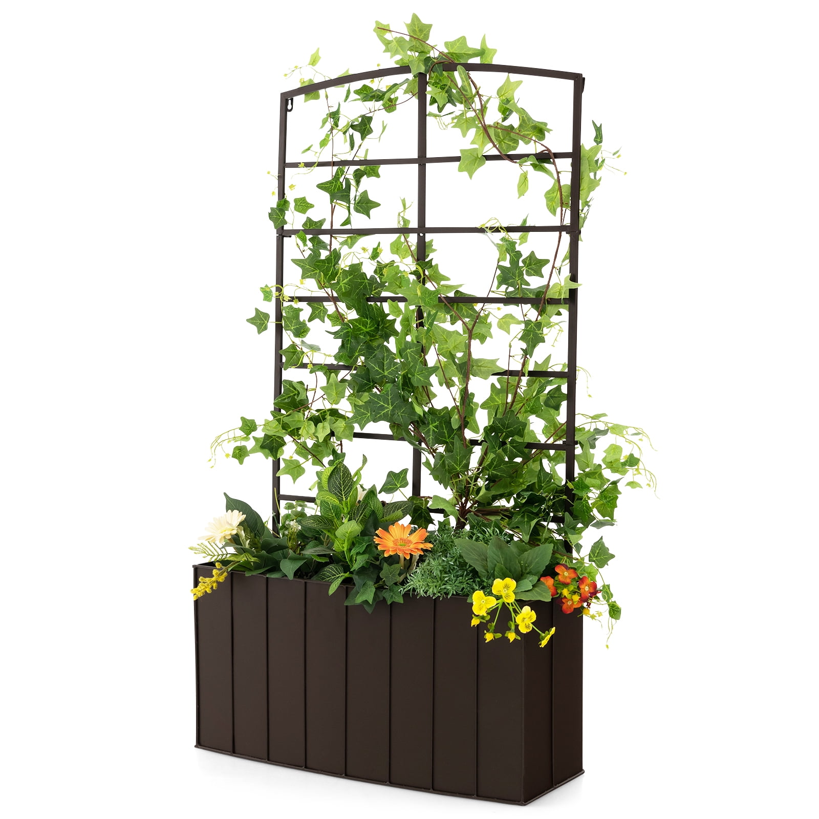 Vicamelia 44" Metal Raised Outdoor Garden Bed & Trellis, Box for ...