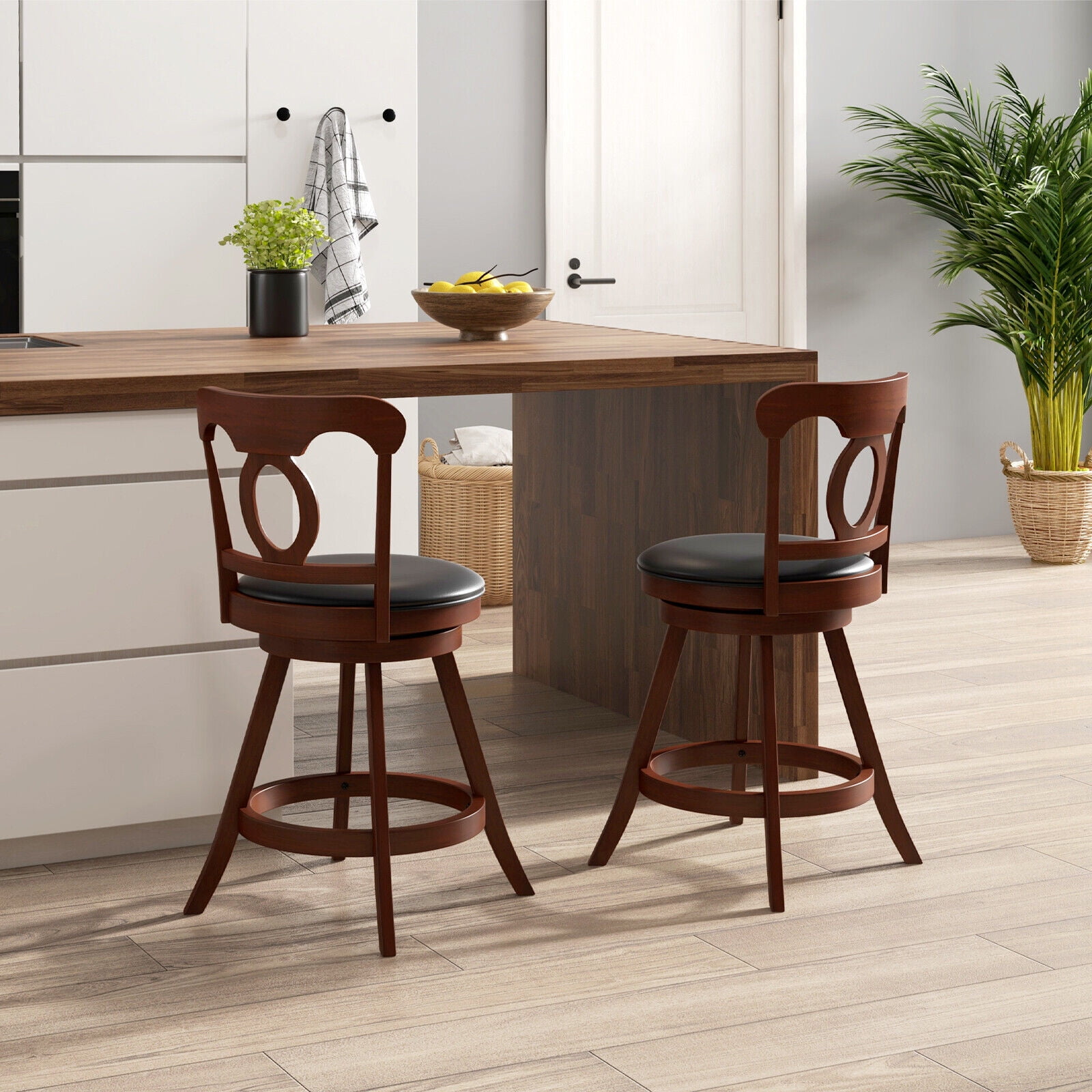 Vicamelia Bar Stools Set of 2, 24"Swivel Counter Height Chairs with ...