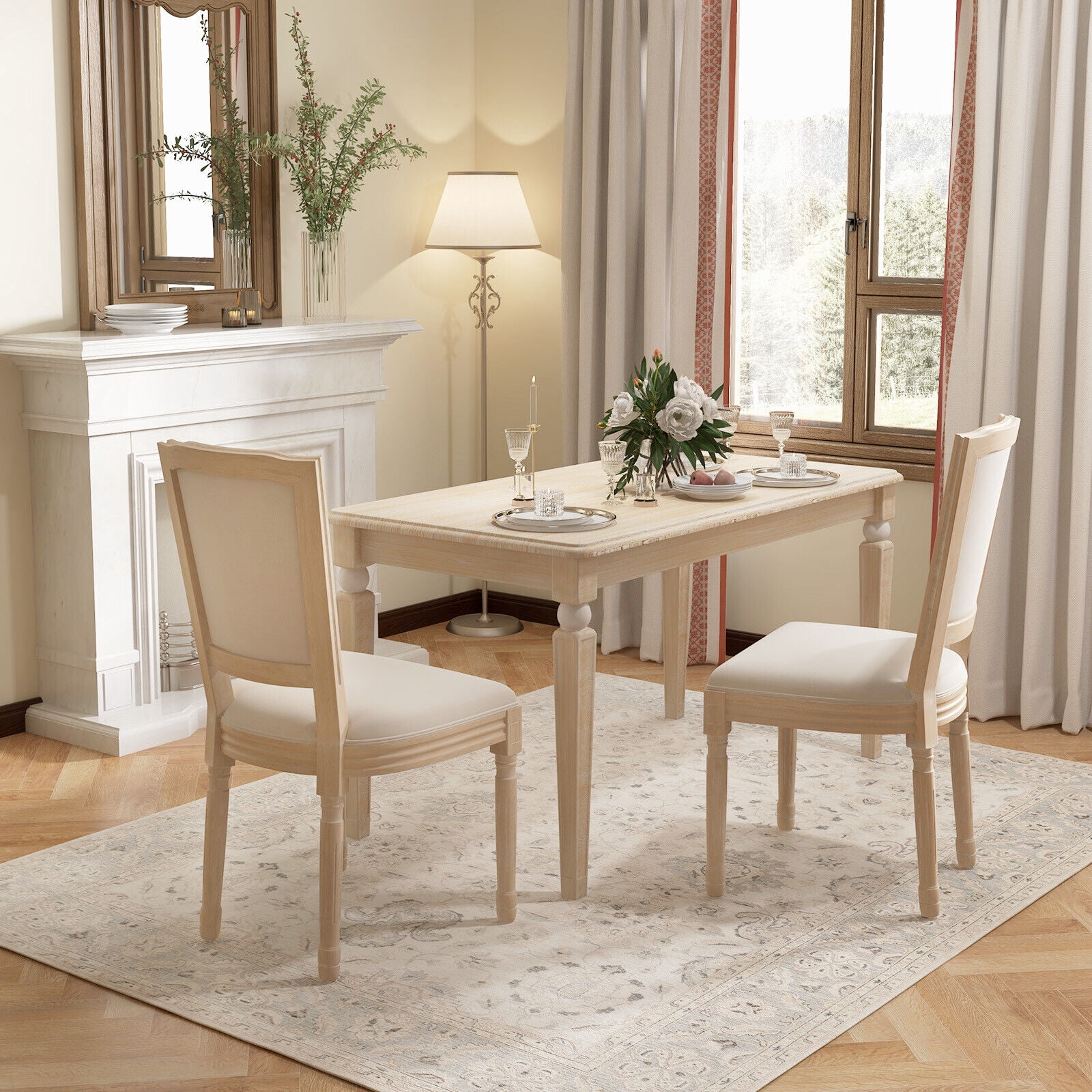 Vicamelia Dining Chair Set of 2, Upholstered Kitchen Chair with ...