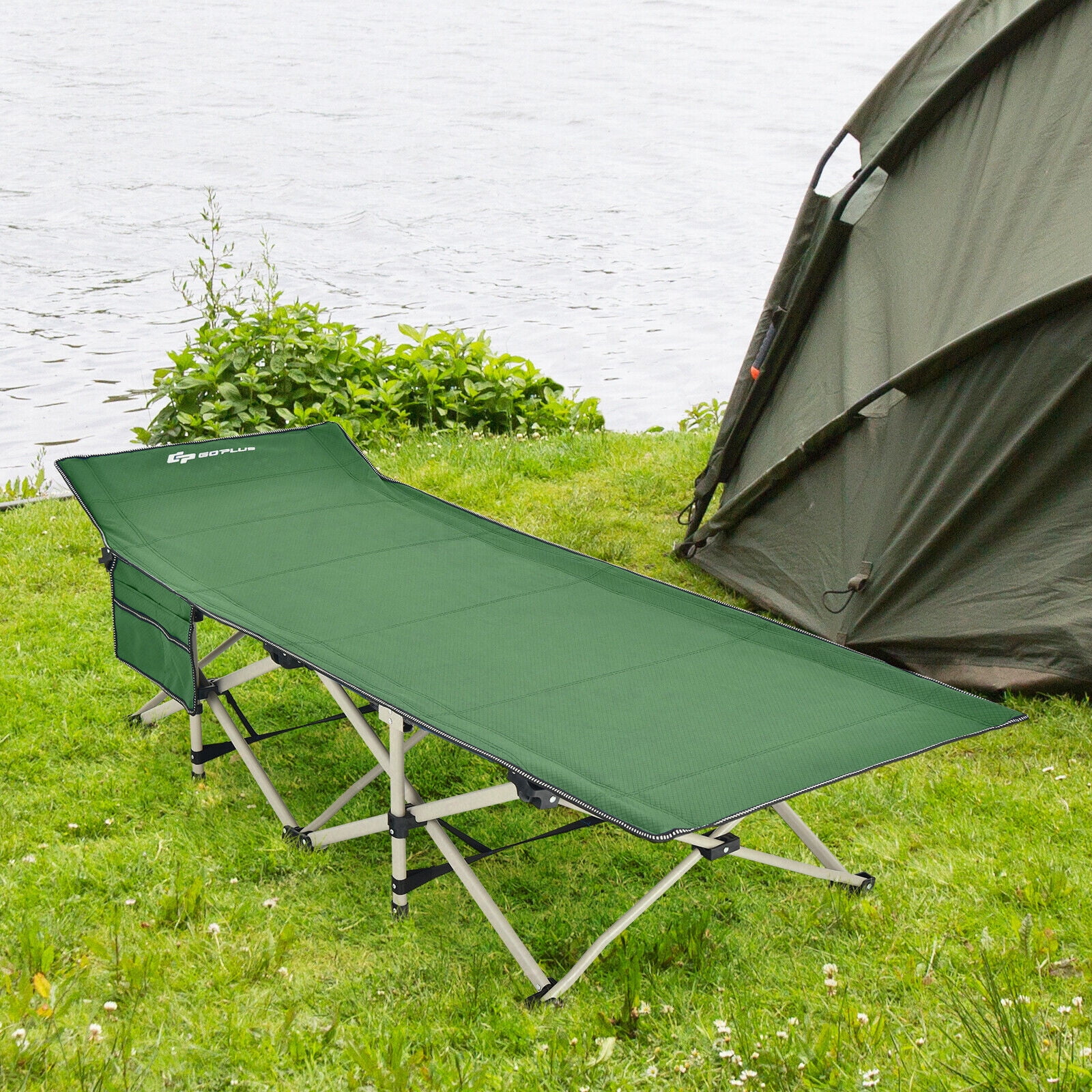 Vicamelia Folding Camping Cot Heavy-Duty Steel Outdoor Sleeping Cot ...