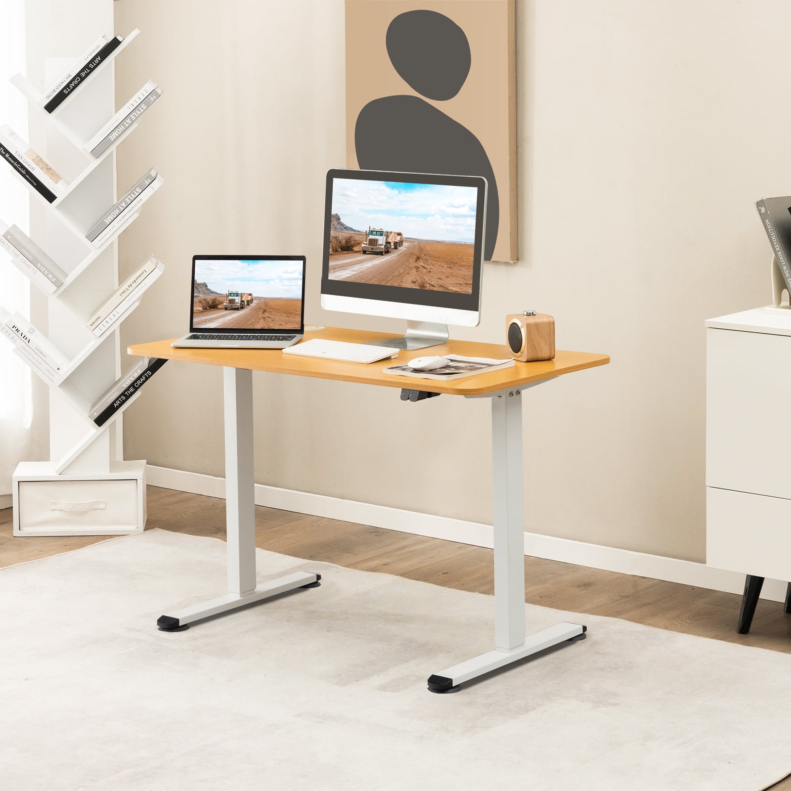 Vicamelia Height Adjustable Standing Desk Study Table Workstation W ...