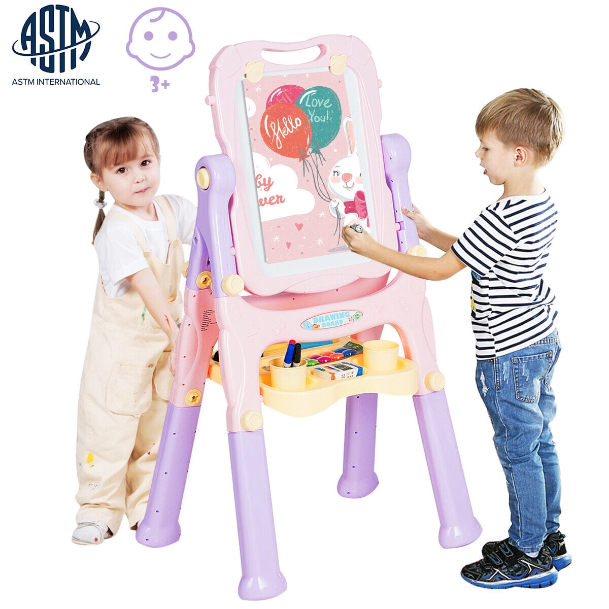 Vicamelia Kids Easel Adjustable Standing Art Easel Double Magnetic ...