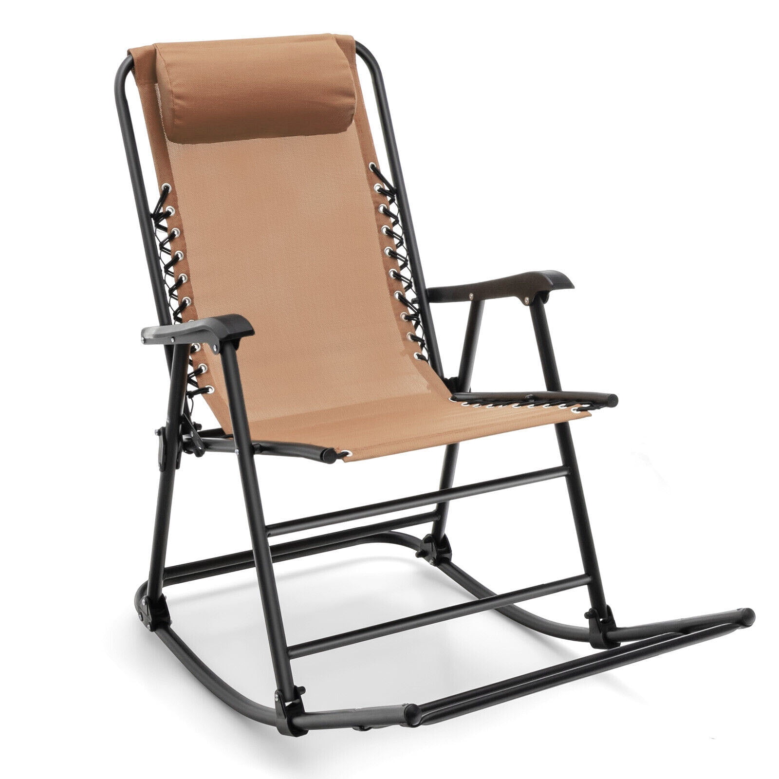 Vicamelia Patio Folding Chair with Headrest & Footrest Metal Frame ...