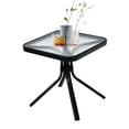 Vicamelia Patio Side Table, Outdoor Square End Table with Tempered ...