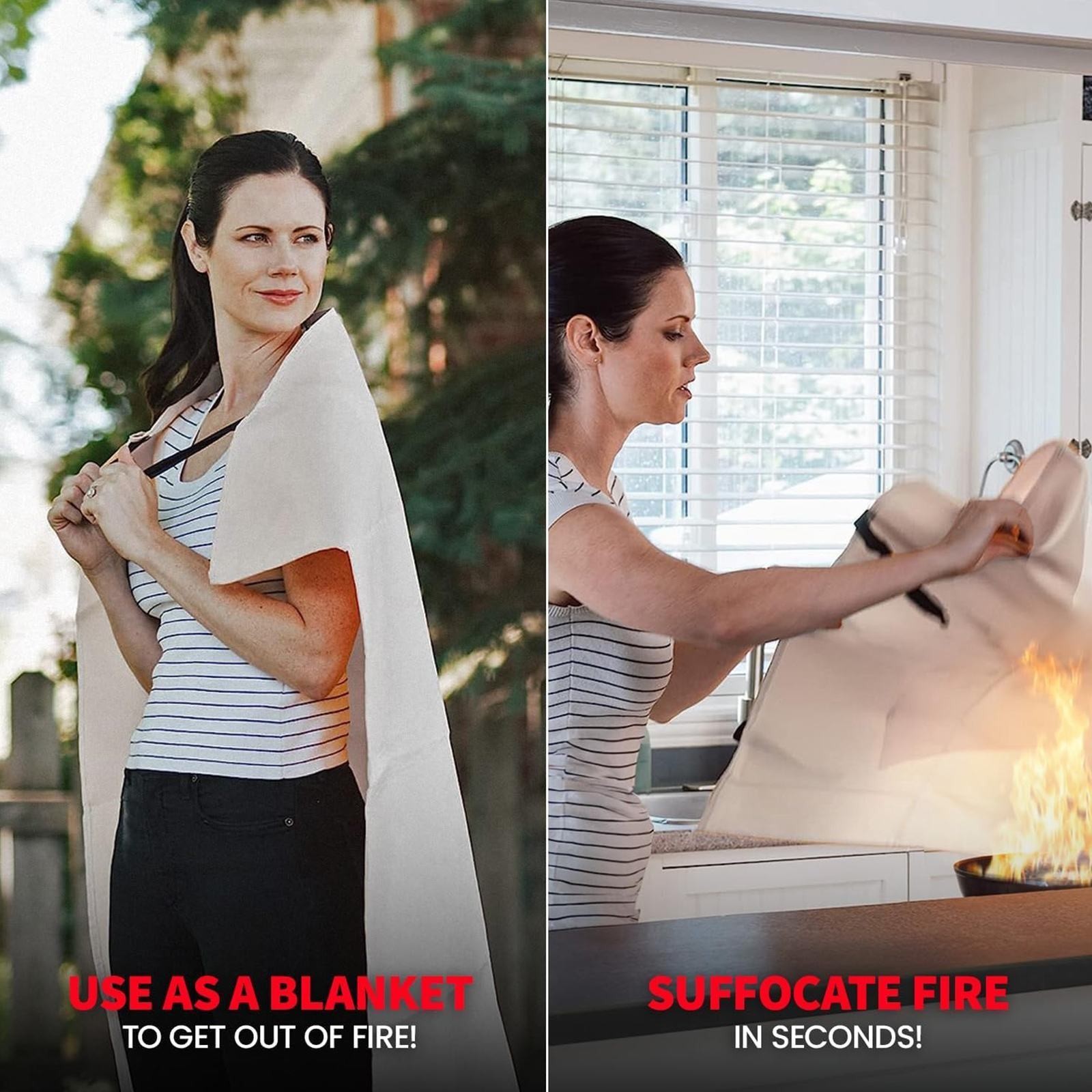 Vicbovo Emergency Fire Blanket Fire Suppression Blanket For Kitchen ...