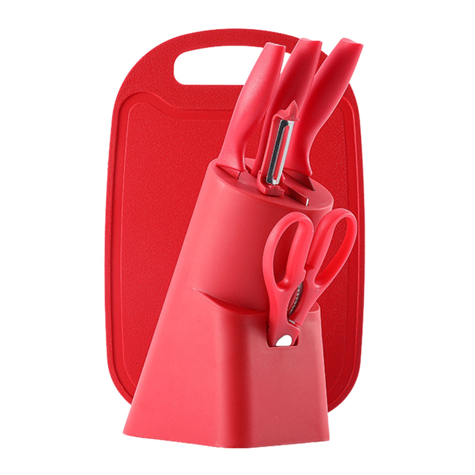 Vicbovo Set 7 Pieces Stainless Kitchen With Block Cutting Board And ...