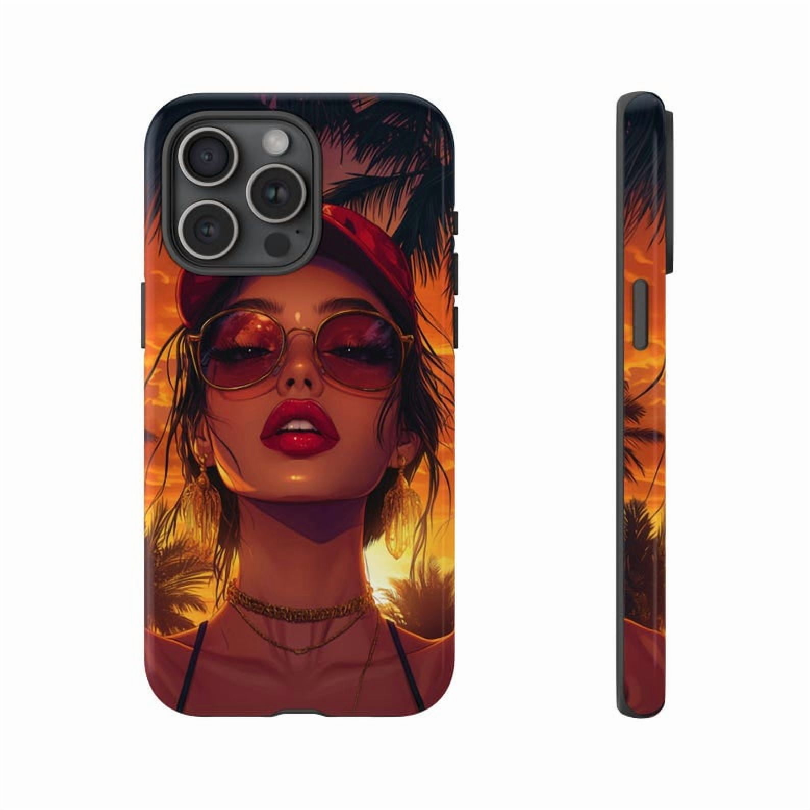 Vice Girl Beach Sunset Artwork Phone Case Summer Sunglasses Scene with ...