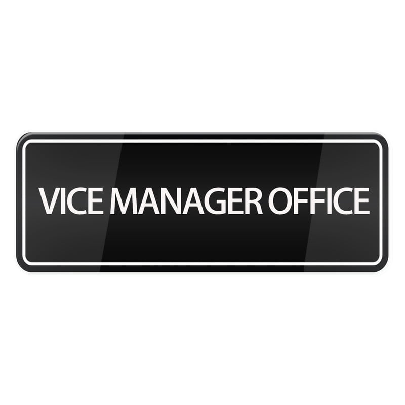 Vice Manager Office Sign, 10 X 3 Inch Acrylic Plastic Sign With Symbols ...