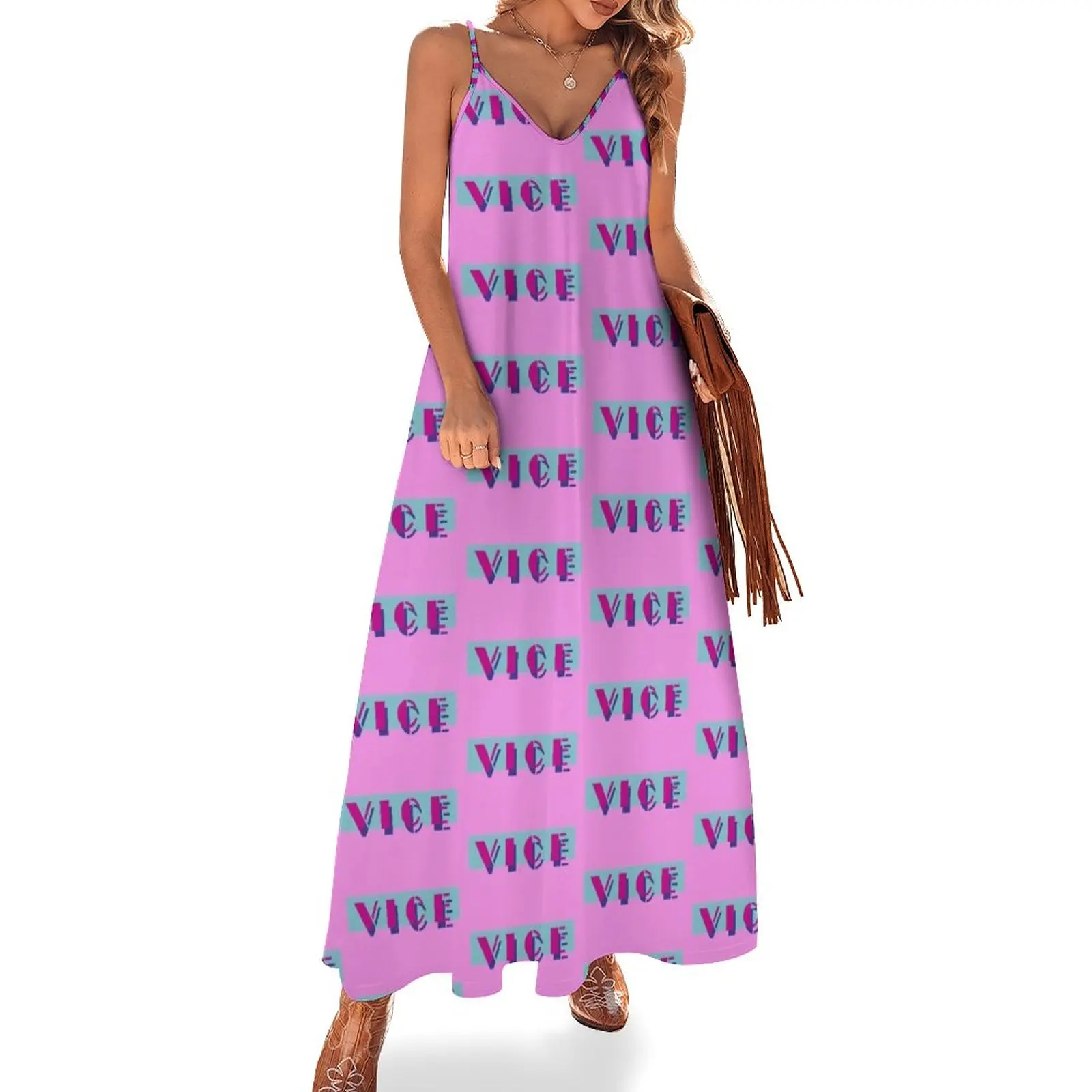 Vice - Miami Vice Style Design and Colors Sleeveless Dress luxury dress Female clothing ...