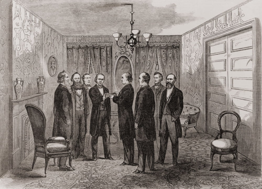 Vice President Andrew Johnson Taking Presidential Oath Of Office ...