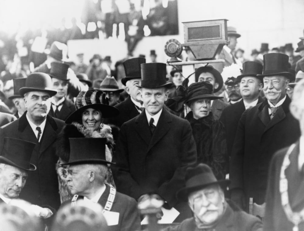 Vice President Calvin Coolidge Laying The Cornerstone Of Masonic ...
