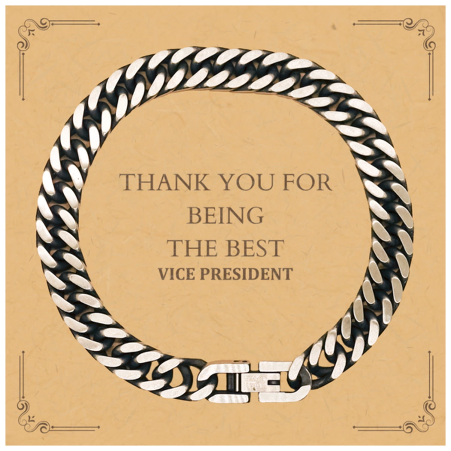 Vice President Cuban Link Chain Bracelet Thank You for Being the Best ...