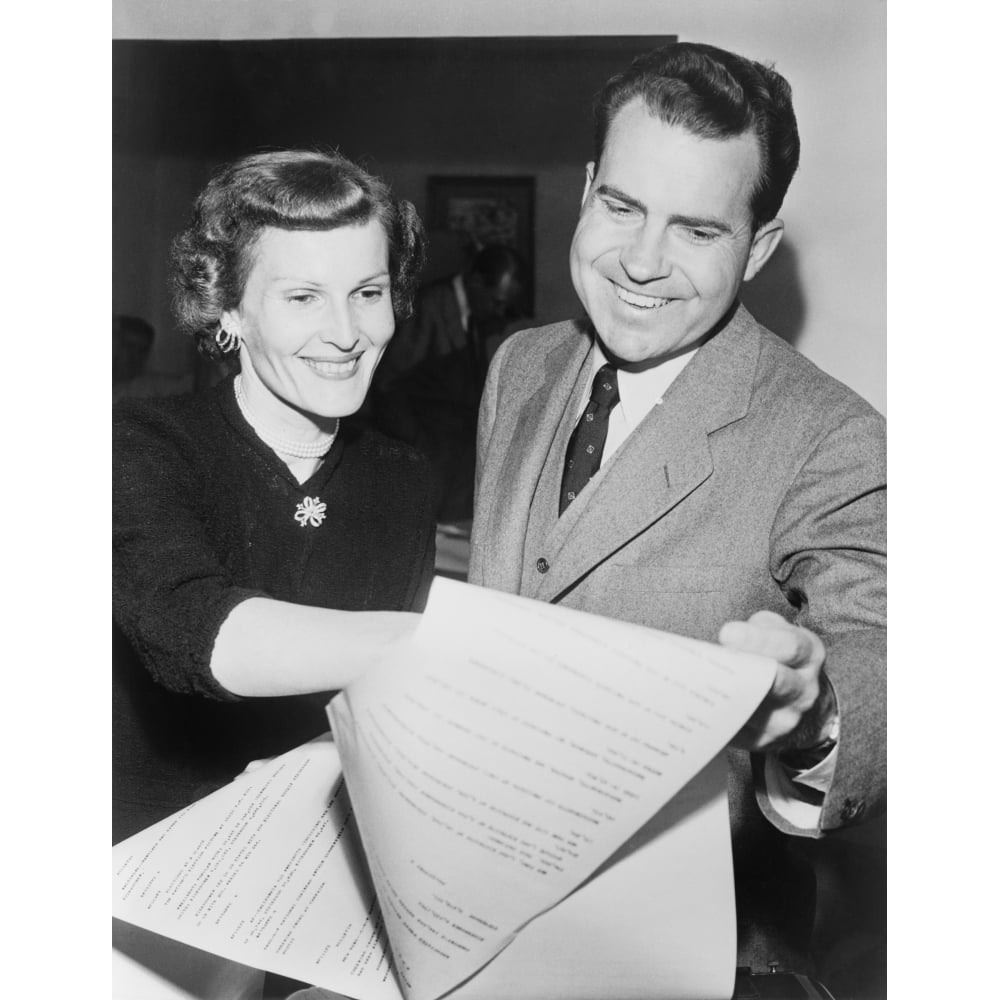 Vice-President Elect And Patricia Nixon Examine Election Results In ...