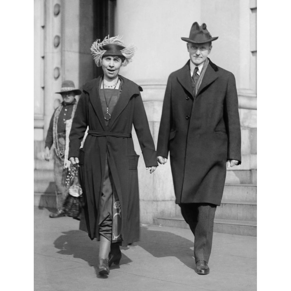 Vice President Elect Calvin Coolidge And Wife Grace Walking On ...