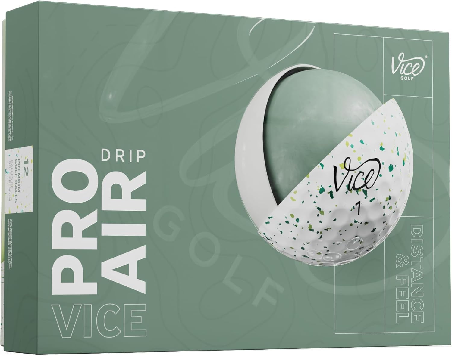 Vice Golf, Golf Balls, 2025 Model, Petrol Yellow Drip - Walmart.com