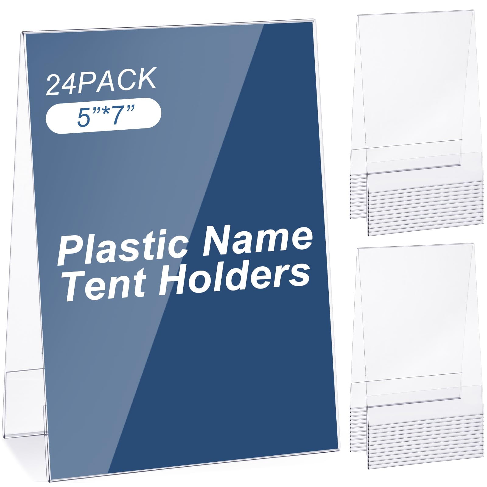 Vicenpal 24 Pcs Clear Plastic Name Tents Holders x 7" Name Plate for ...