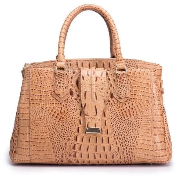 Octavia Croc Leather Handbag-Brown - Walmart.com