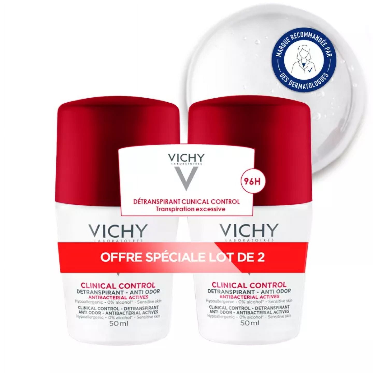 Vichy Deodorant Clinical Control Antiperspirant 96h Roll-On 50ml for ...