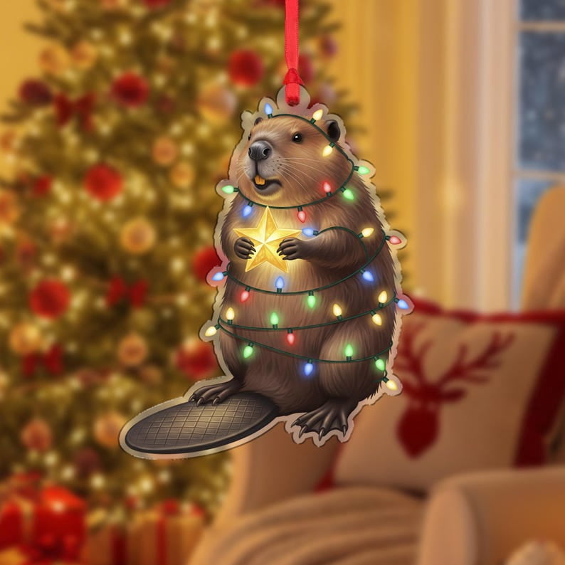 ViciArt Beaver Christmas Ornament – Cute Woodland Animal Holiday Tree ...