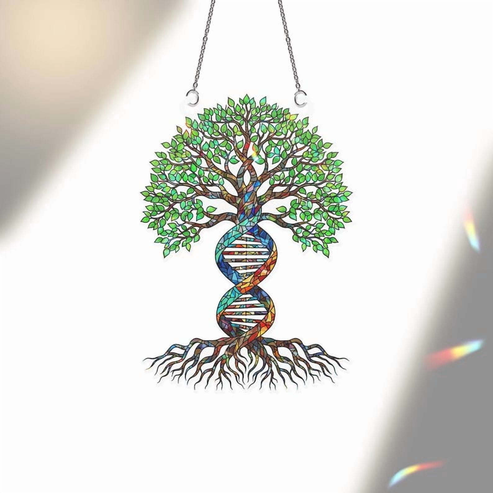 ViciArt DNA Tree of Life Holographic Acrylic Window Hanging – 12" Faux ...