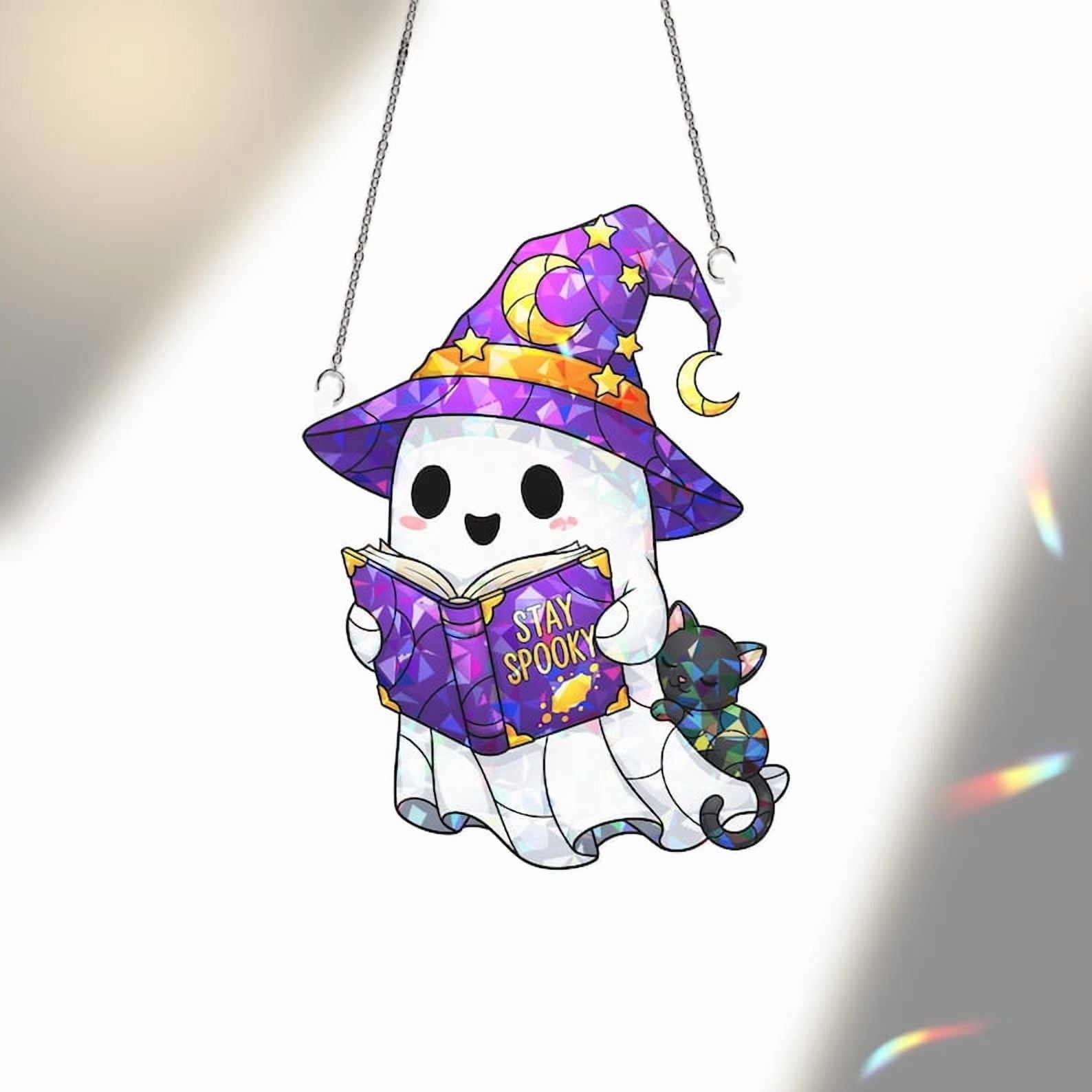 ViciArt Hologram Acrylic Ghost Suncatcher – Witch Hat, "Stay Spooky ...