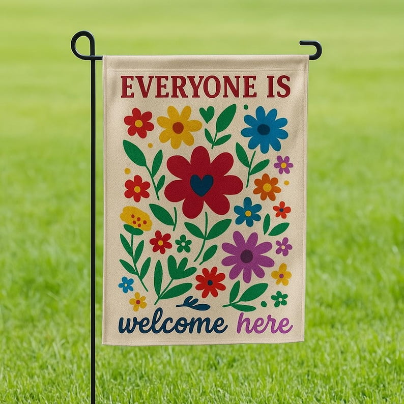 ViciArt Inclusive Garden Flag – 24”x40” Floral Welcome Banner, Bright ...