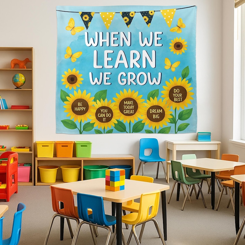ViciArt When We Learn We Grow Classroom Tapestry – 40"x60" Polyester ...