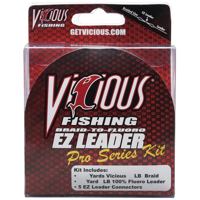 Vicious Fishing EZ Leader Kit - 10lb Braid, 8lb Fluoro - Walmart.com