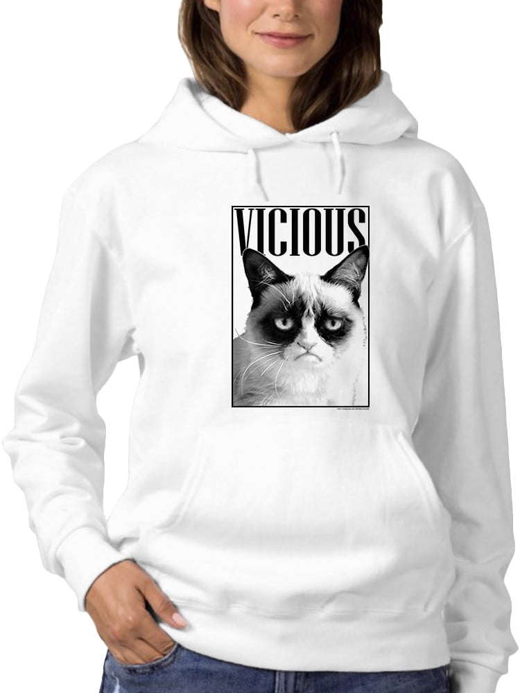Vicious Grumpy Cat Hoodie Women -T-Line Designs, Female Small - Walmart.com