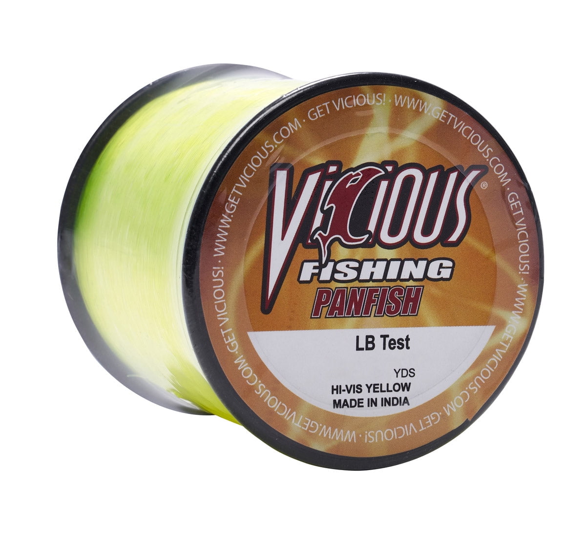 Vicious Fishing Vicious Panfish Hi-Vis Yellow Mono 6Lb Test, Low ...